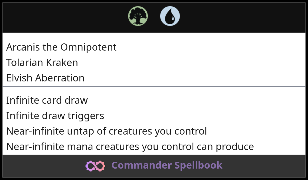 Arcanis the Omnipotent | Tolarian Kraken | Elvish Aberration