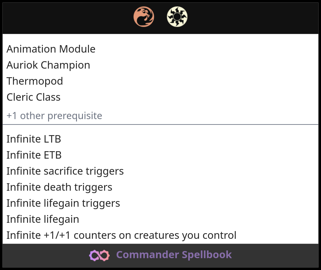 Animation Module | Auriok Champion | Thermopod (and one other card)