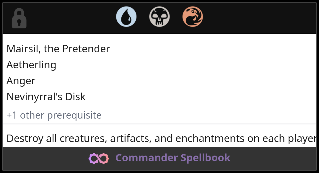 Mairsil, the Pretender | Aetherling | Anger (and one other card)