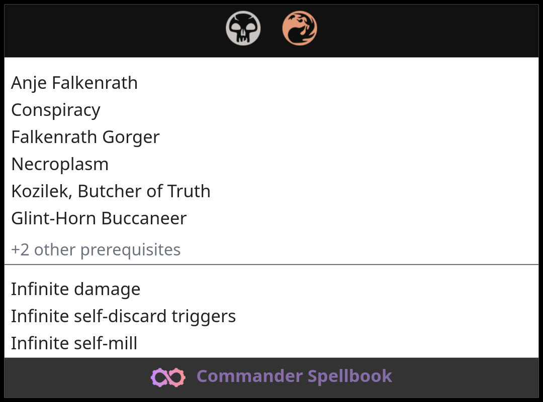 Anje Falkenrath | Conspiracy | Falkenrath Gorger (and three other cards)