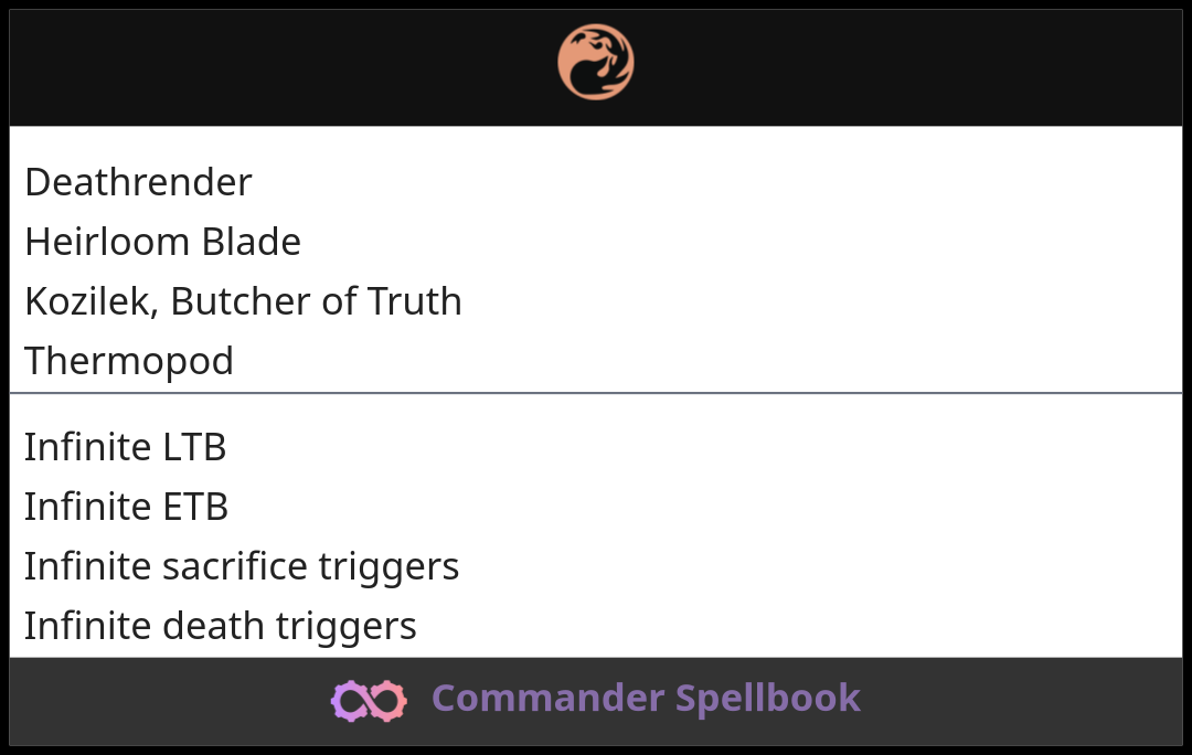 Deathrender | Heirloom Blade | Kozilek, Butcher of Truth (and one other ...