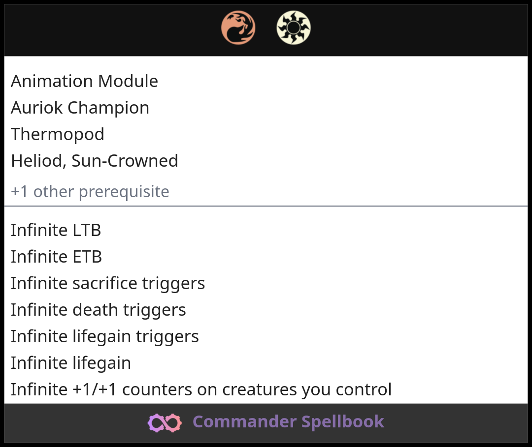 Animation Module | Auriok Champion | Thermopod (and one other card)