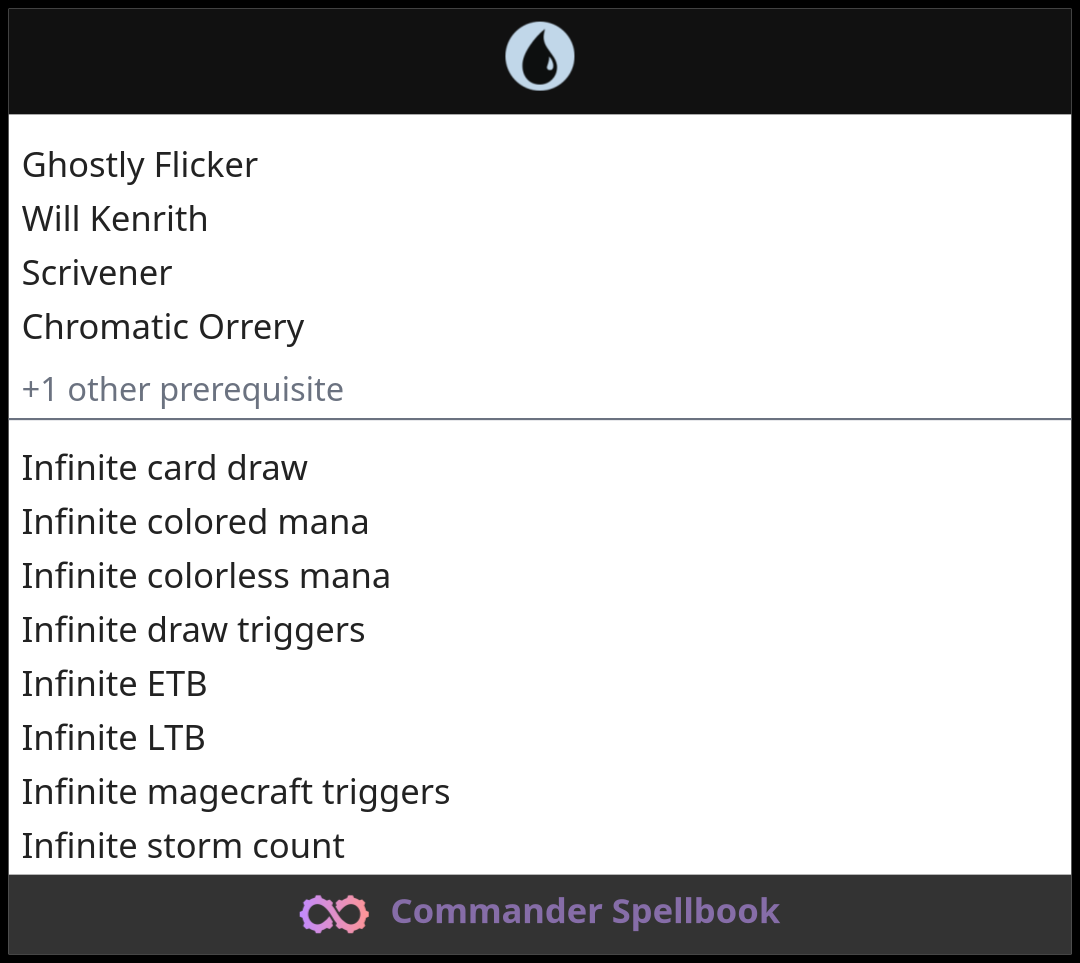 Ghostly Flicker | Will Kenrith | Scrivener (and one other card)