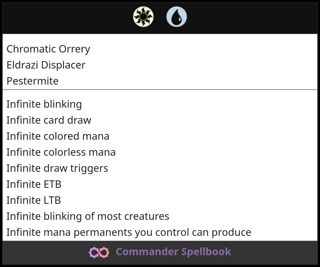 Chromatic Orrery | Eldrazi Displacer | Pestermite