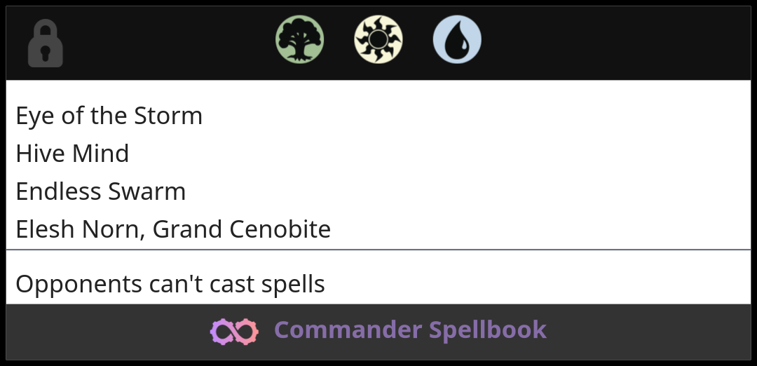 Eye of the Storm | Hive Mind | Endless Swarm (and one other card)