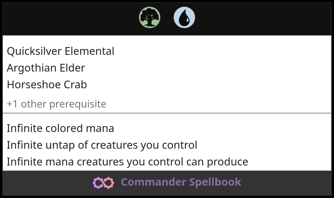 Quicksilver Elemental | Argothian Elder | Horseshoe Crab