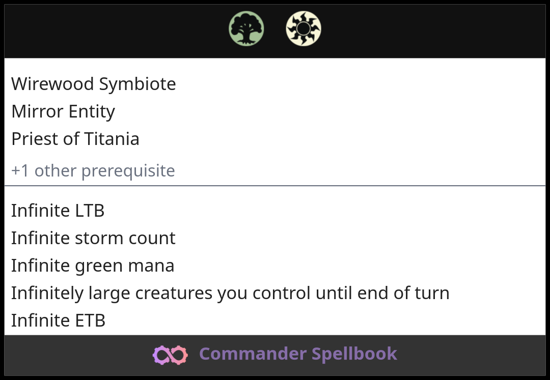 Wirewood Symbiote | Mirror Entity | Priest of Titania