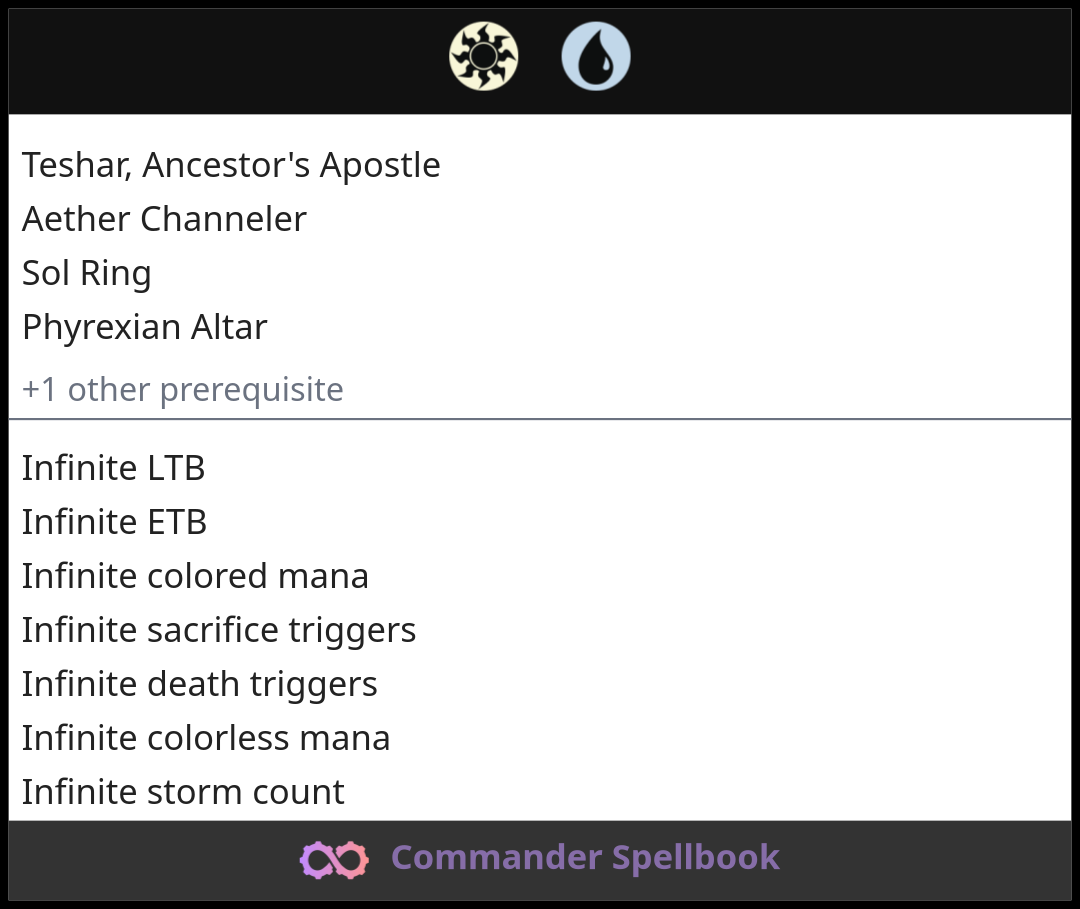 Teshar, Ancestor's Apostle | Aether Channeler | Sol Ring (and one other ...