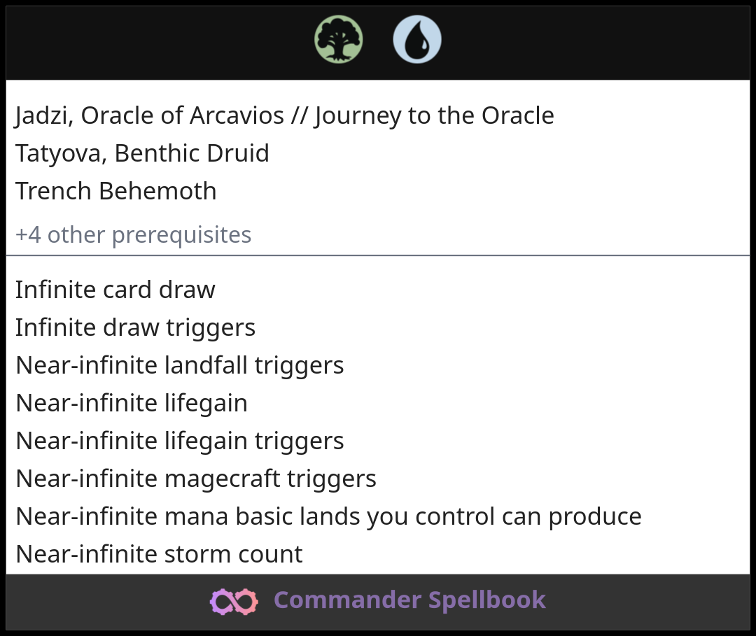 Jadzi, Oracle of Arcavios // Journey to the Oracle | Tatyova, Benthic Druid | Trench Behemoth