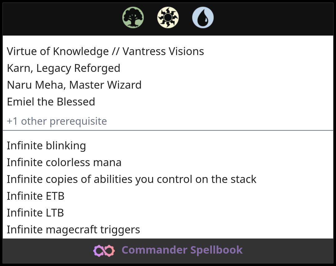 Virtue of Knowledge // Vantress Visions | Karn, Legacy Reforged | Naru ...