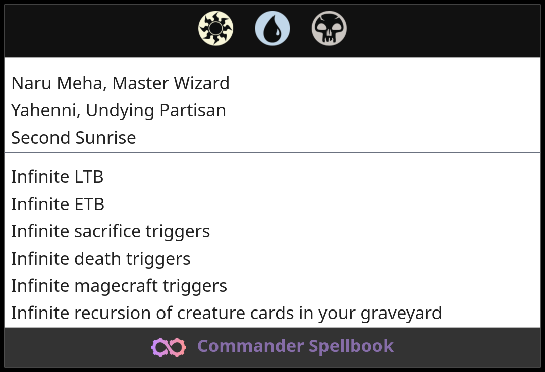 Naru Meha, Master Wizard | Yahenni, Undying Partisan | Second Sunrise