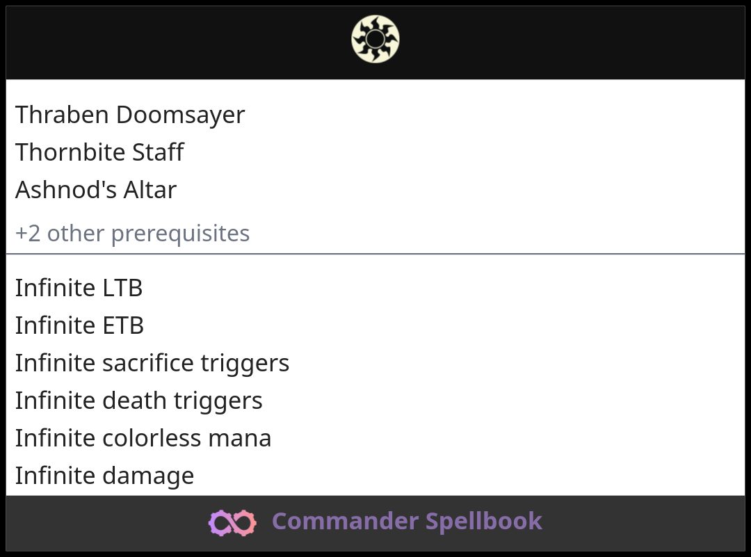 Thraben Doomsayer | Thornbite Staff | Ashnod's Altar