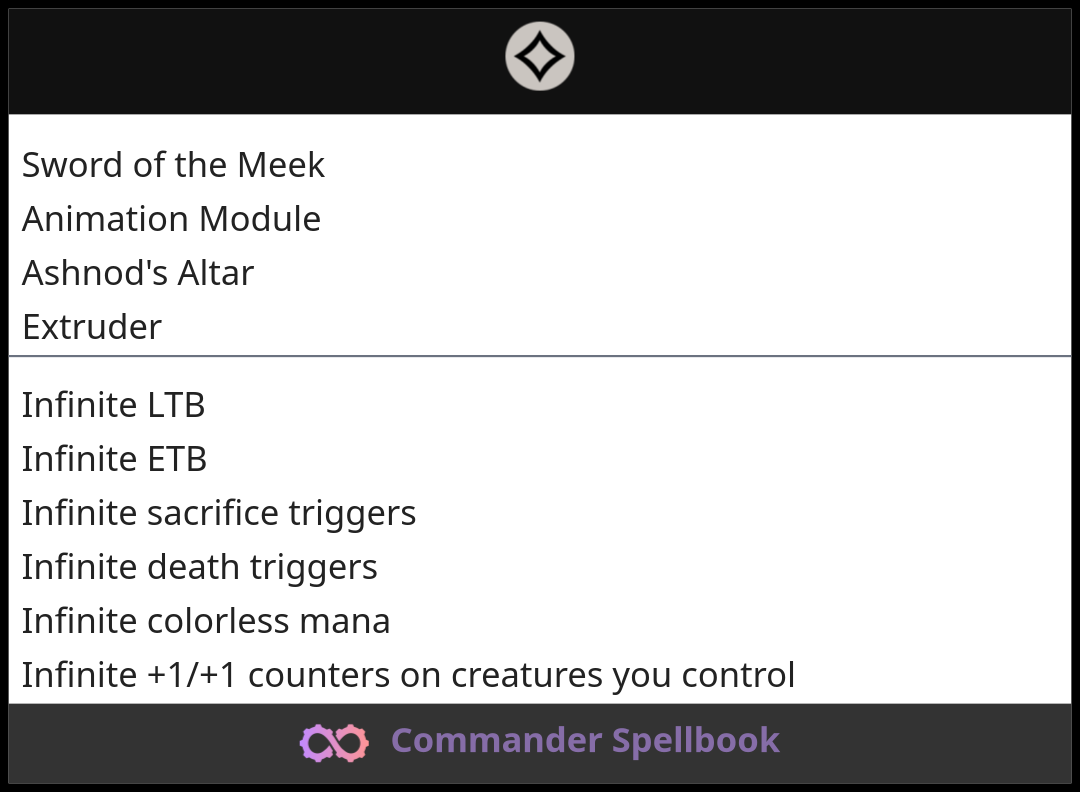 Sword of the Meek | Animation Module | Ashnod's Altar (and one other card)