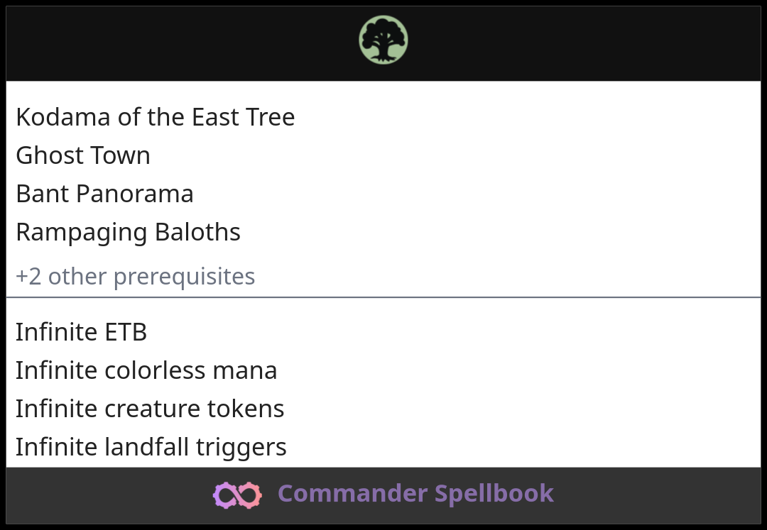 Kodama of the East Tree | Ghost Town | Bant Panorama (and one other card)