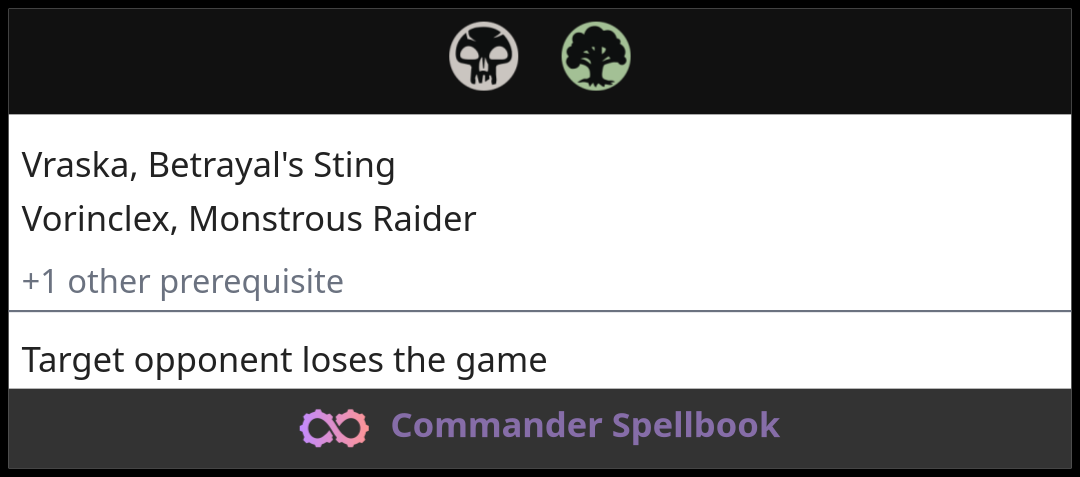 Vraska, Betrayal's Sting | Vorinclex, Monstrous Raider
