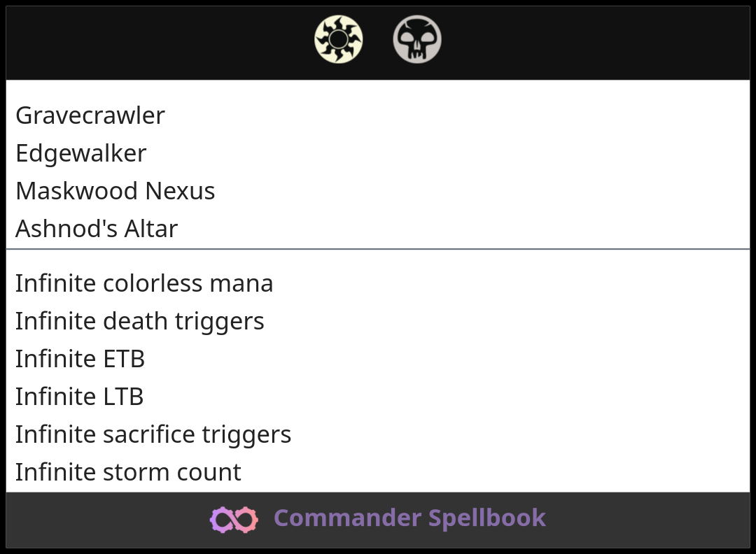 Gravecrawler | Edgewalker | Maskwood Nexus (and one other card)