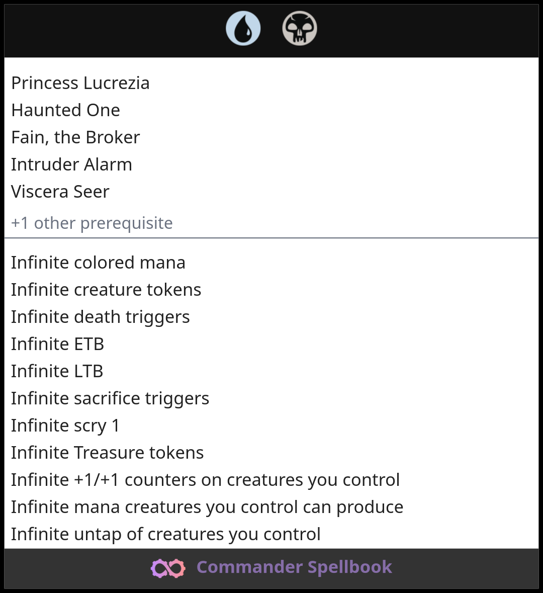 Princess Lucrezia | Haunted One | Fain, the Broker (and two other cards)