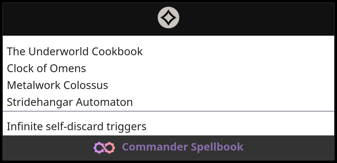 The Underworld Cookbook | Clock of Omens | Metalwork Colossus (and one ...