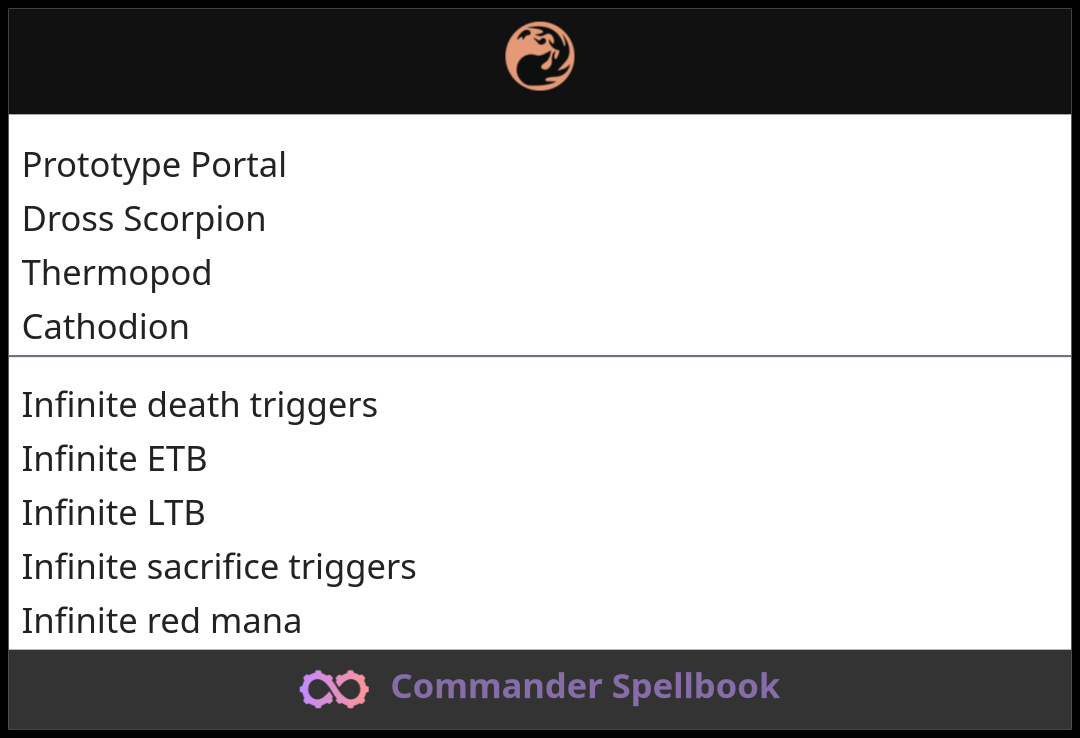 Prototype Portal | Dross Scorpion | Thermopod (and one other card)