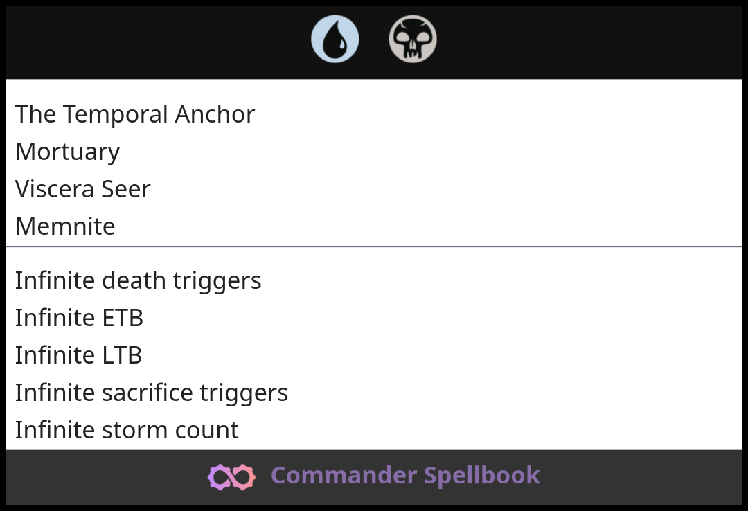 The Temporal Anchor | Mortuary | Viscera Seer (and one other card)