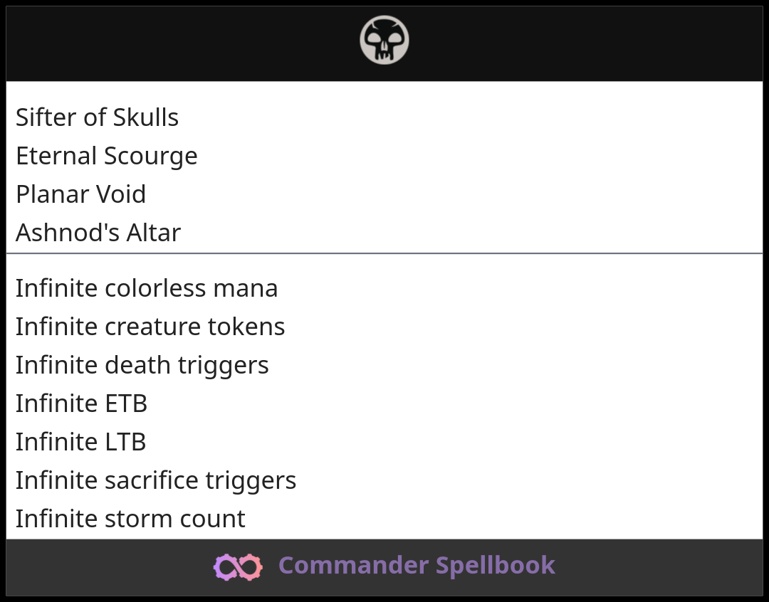 Sifter of Skulls | Eternal Scourge | Planar Void (and one other card)