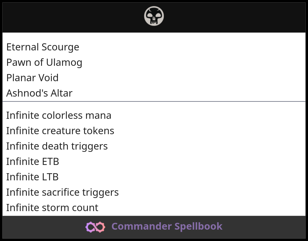 Eternal Scourge | Pawn of Ulamog | Planar Void (and one other card)