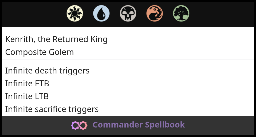 Kenrith, the Returned King | Composite Golem