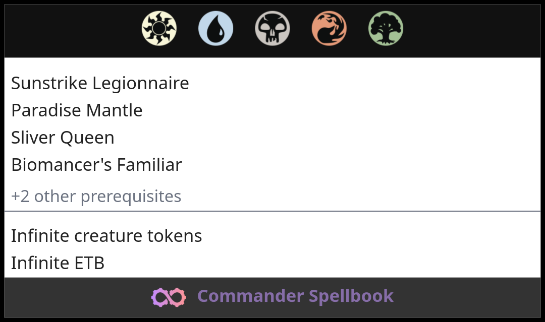 Sunstrike Legionnaire | Paradise Mantle | Sliver Queen (and one other card)