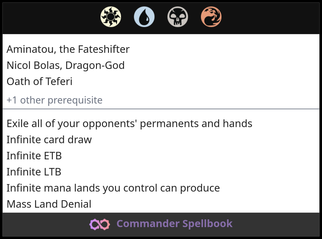 Aminatou, the Fateshifter | Nicol Bolas, Dragon-God | Oath of Teferi