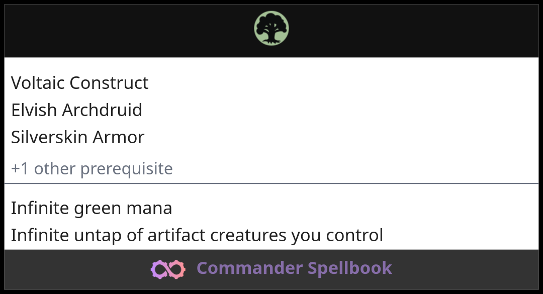 Voltaic Construct | Elvish Archdruid | Silverskin Armor