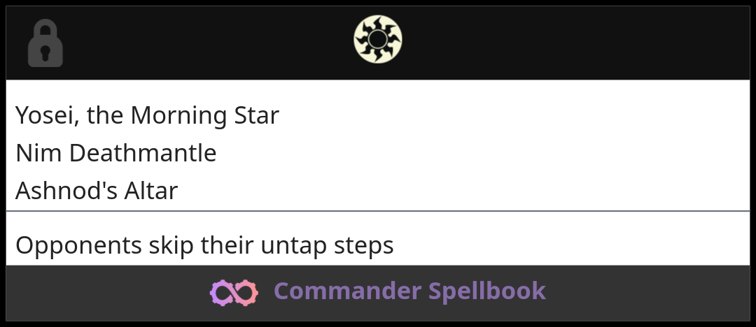 Yosei, the Morning Star | Nim Deathmantle | Ashnod's Altar