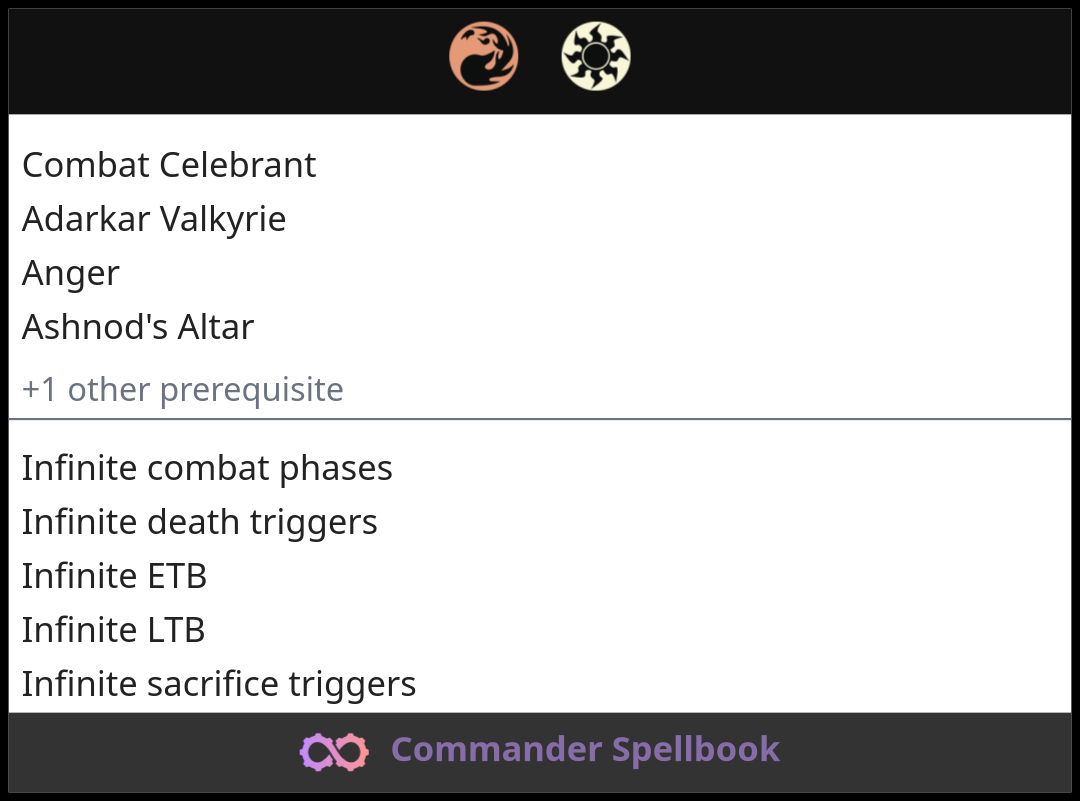 Combat Celebrant | Adarkar Valkyrie | Anger (and one other card)
