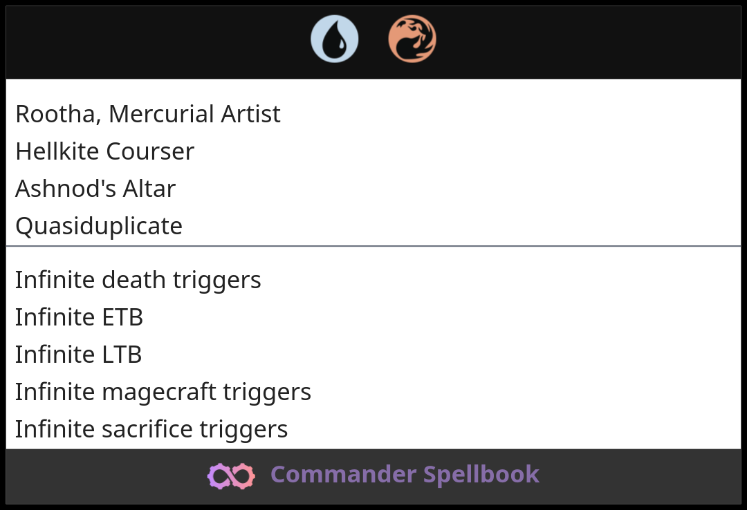 Rootha, Mercurial Artist | Hellkite Courser | Ashnod's Altar (and one ...