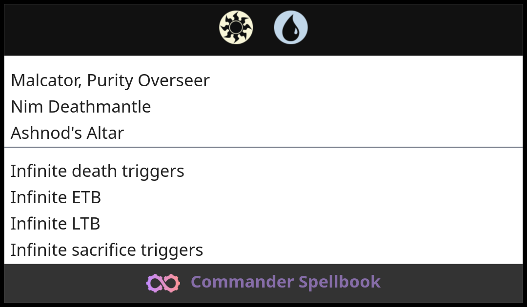 Malcator, Purity Overseer | Nim Deathmantle | Ashnod's Altar