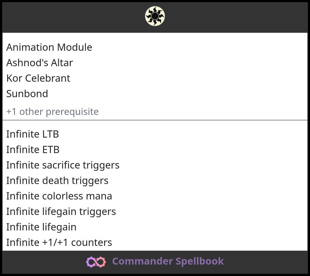 Animation Module | Ashnod's Altar | Kor Celebrant (and one other card)