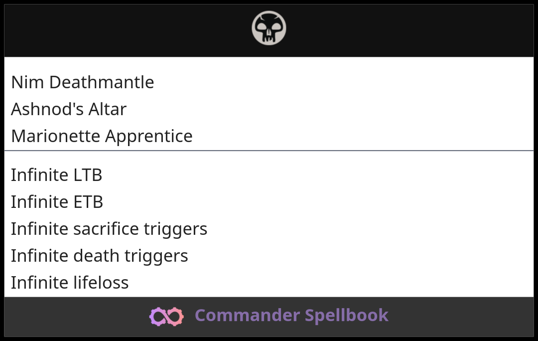 Nim Deathmantle | Ashnod's Altar | Marionette Apprentice