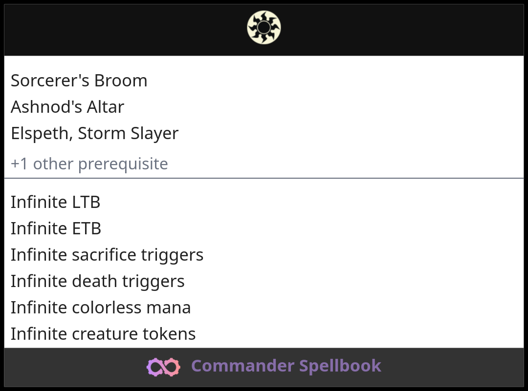Sorcerer's Broom | Ashnod's Altar | Elspeth, Storm Slayer