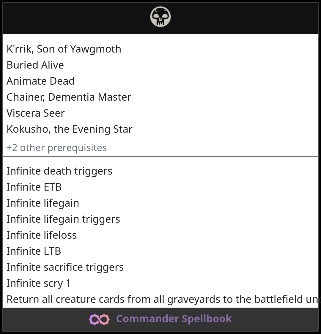 K'rrik, Son of Yawgmoth | Buried Alive | Animate Dead (and three other ...