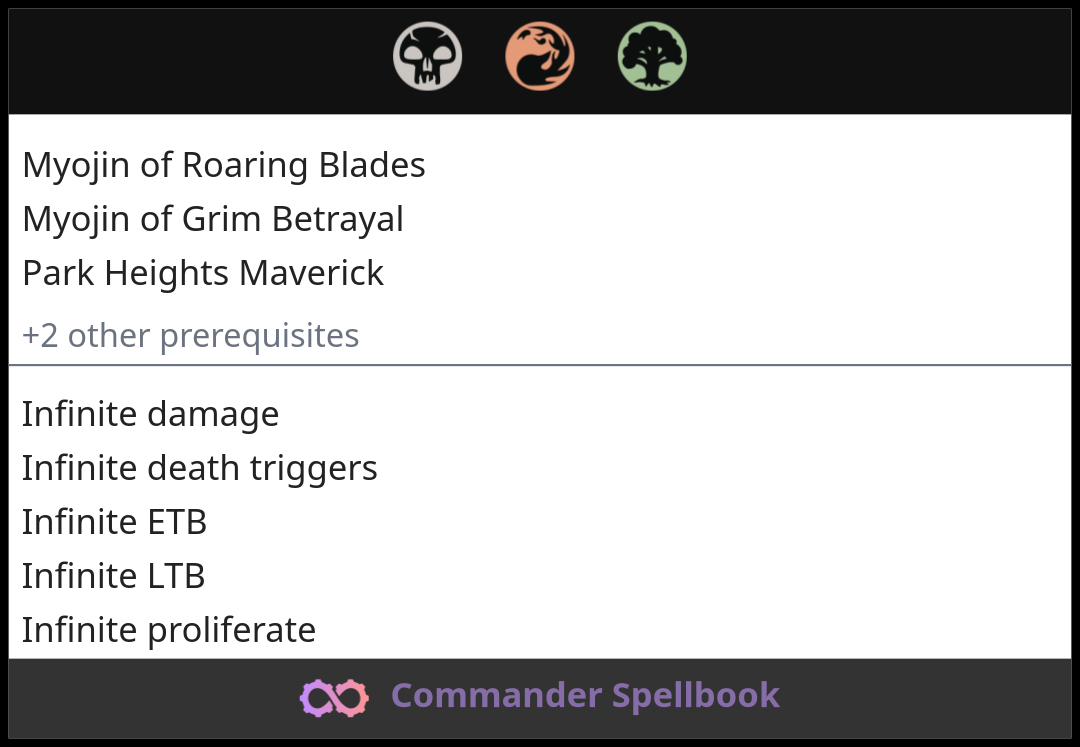 Myojin of Roaring Blades | Myojin of Grim Betrayal | Park Heights Maverick