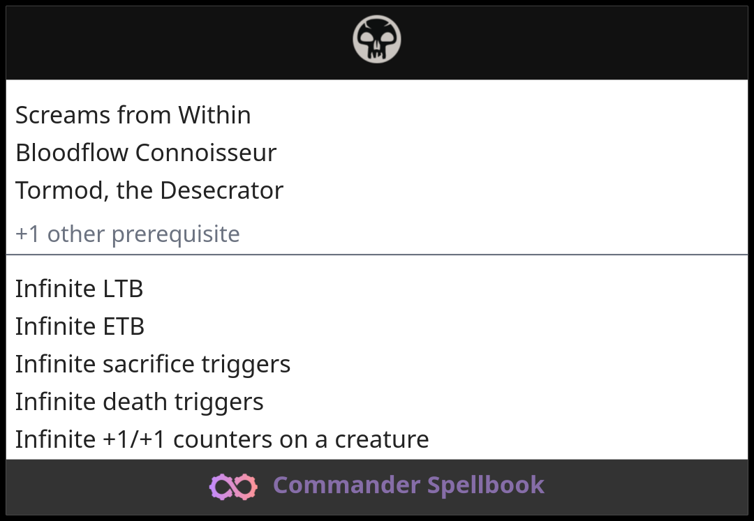 Screams from Within | Bloodflow Connoisseur | Tormod, the Desecrator