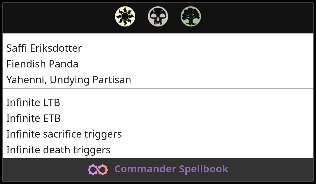 Saffi Eriksdotter | Fiendish Panda | Yahenni, Undying Partisan