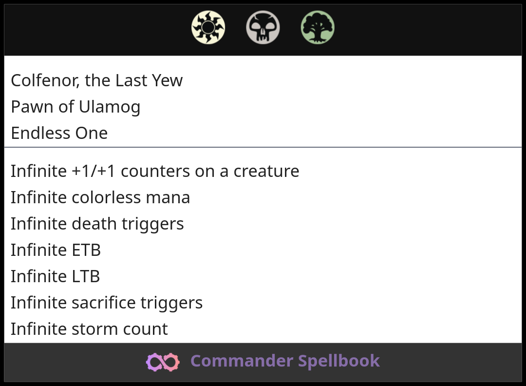 Colfenor, the Last Yew | Pawn of Ulamog | Endless One
