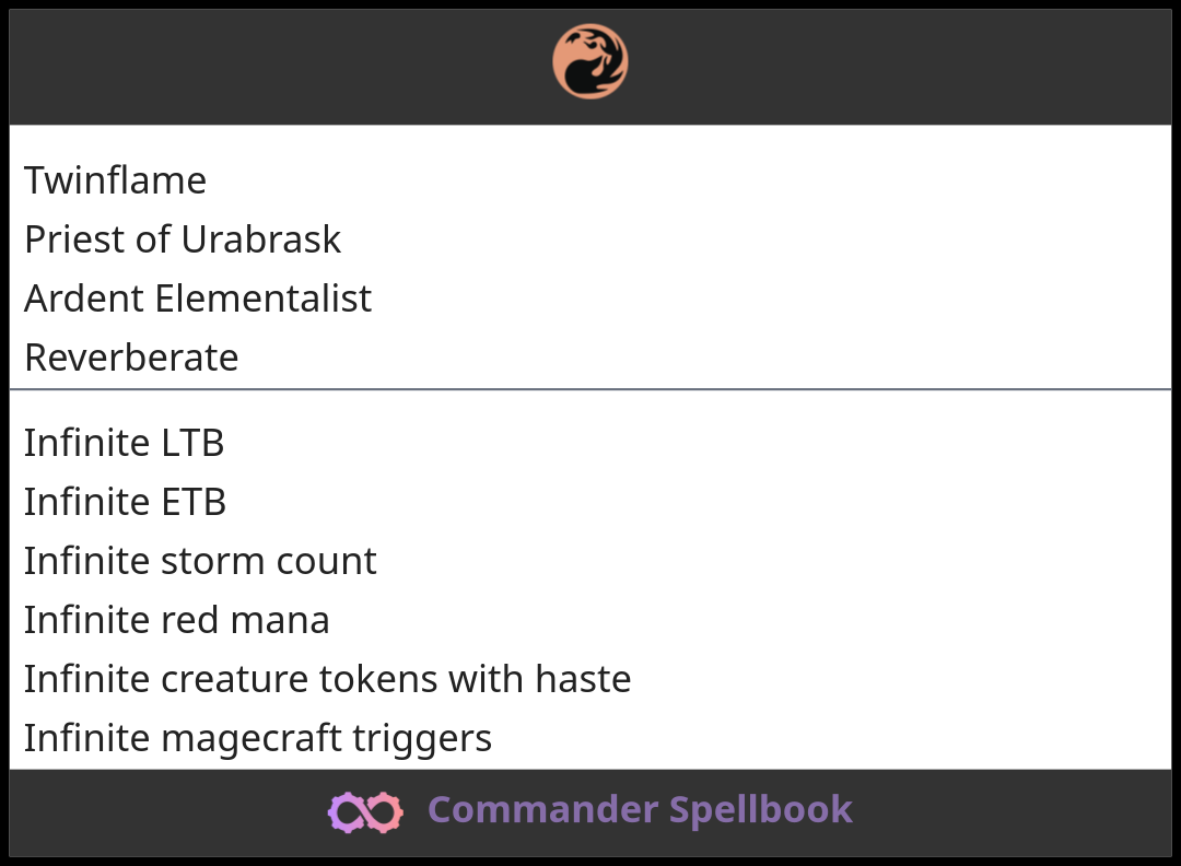 Twinflame | Priest of Urabrask | Ardent Elementalist (and one other card)