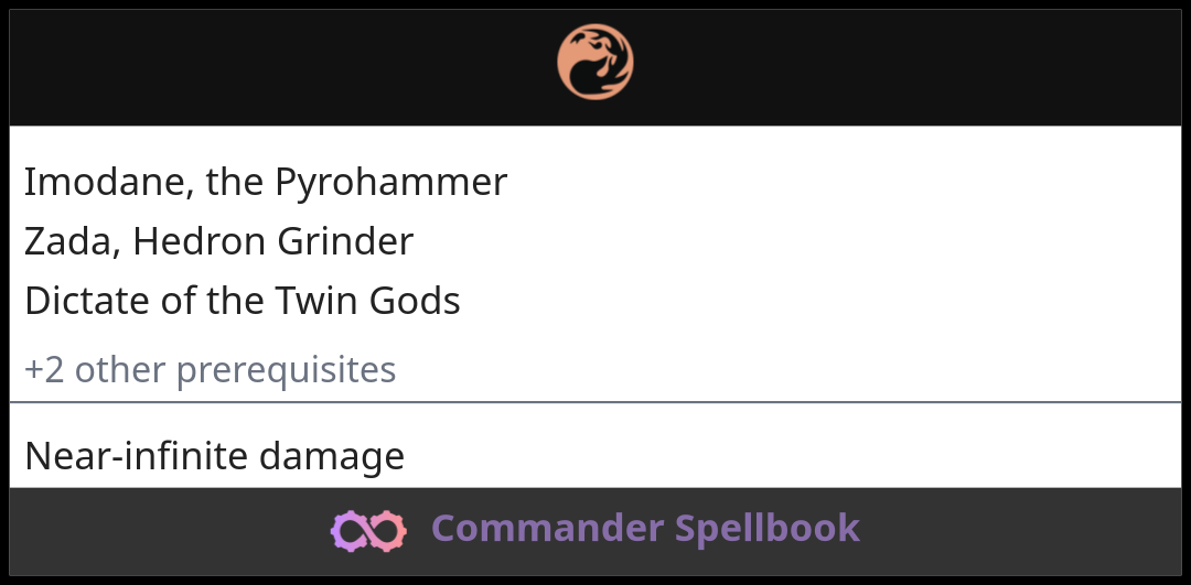 Imodane, the Pyrohammer | Zada, Hedron Grinder | Dictate of the Twin Gods