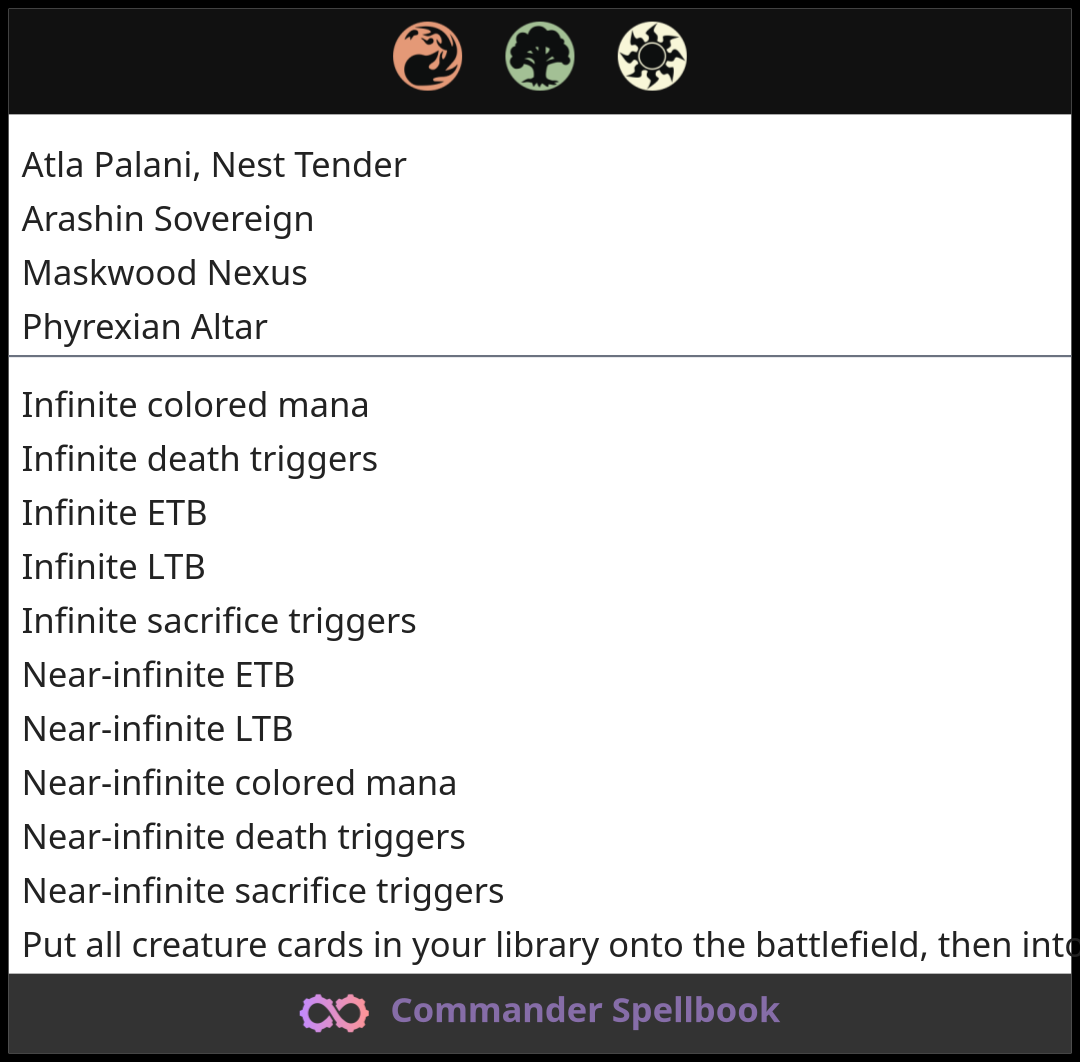 Atla Palani, Nest Tender | Arashin Sovereign | Maskwood Nexus (and one ...