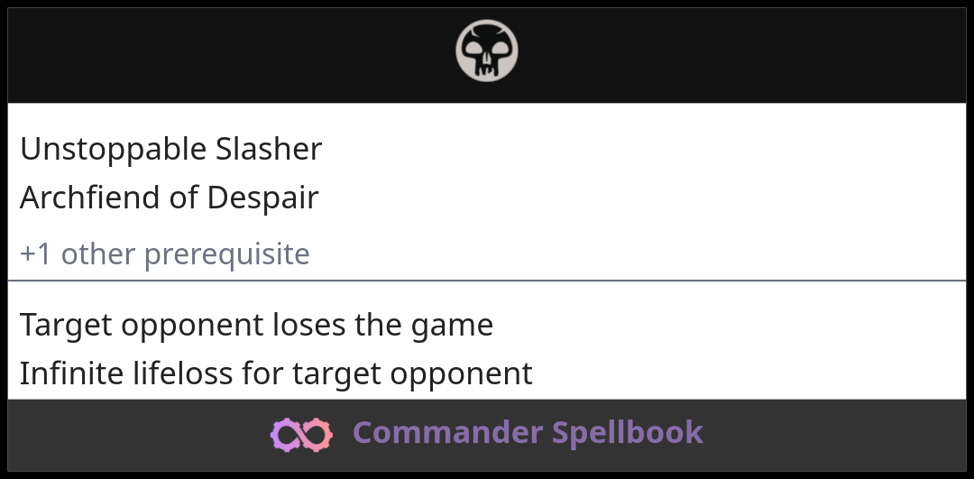 Unstoppable Slasher | Archfiend of Despair