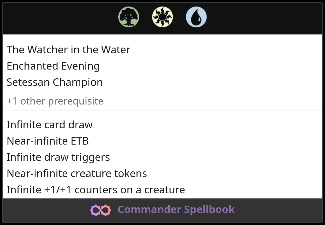 The Watcher in the Water | Enchanted Evening | Setessan Champion