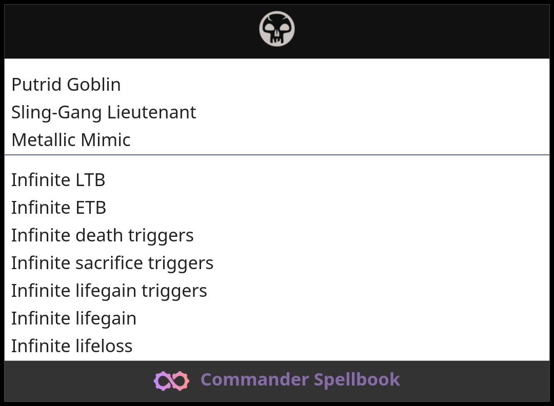 Putrid Goblin | Sling-Gang Lieutenant | Metallic Mimic
