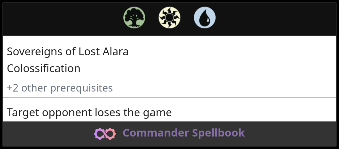 Sovereigns of Lost Alara | Colossification