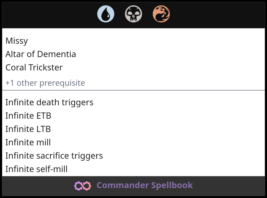 Missy | Altar of Dementia | Coral Trickster